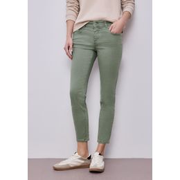 Slim-fit-Jeans Street One, Damen, Gr. 29, L&auml;nge 28, sage gr&uuml;n washed, Jeans, 81% Baumwolle, 17% Polyester, 2% Elasthan, unifarben, kn&ouml;chelfrei, Jeans Slim-fit-Jeans, Middle Waist