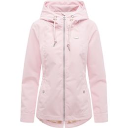 Outdoorjacke Ragwear "Outdoorjacke Monadde", Damen, Gr. M, rosa (marshmallow), Obermaterial: 100% Polyester PES. Obermaterial: Futter: 100% Polyester PES., figurumspielend, hoch geschlossener Ausschnitt, &Auml;rmel mit &Auml;rmelschlitz ohne B&uuml;ndchen, Jacken Outdoorjacke, Wasserdichte &Uuml;bergangsjacke mit Kapuze