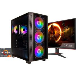 Captiva Gaming-PC-Komplettsystem "Advanced Gaming R94-938 TFT Bundle", Energieeffizienz: F, schwarz, Microsoft Windows 11 Home (64 Bit), 32 GB RAM 1.000 GB SSD, Computer_Komplettsysteme, Gaming-PC-Komplettsystem