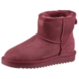 Schlupfboots Ara "Alaska Classic Short", Damen, Gr. 37, wildberry classic short, Lammfell, Veloursleder, unifarben, Schuhe Schlupfboots, Winterboots zum Schlupfen in bequemer Weite G (=weit)
