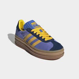Sneaker adidas originals "GAZELLE BOLD", Damen, Gr. 38,5, night indigo, eqt gelb, real lila, Leder, Schuhe Sneaker