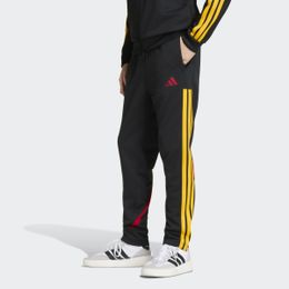 Sporthose adidas Sportswear "HOUSE OF TIRO COLORS OF, HOHER BUND, WEITES BEIN", M&auml;dchen, Gr. 140, N-Gr, schwarz, collegiate gold, power rot,, Obermaterial: 100% Polyester, Hosen Sporthose