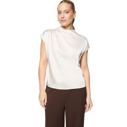 Satinbluse Zero "Damen mit Kragen", Damen, Gr. 42, eggnog, Satin, Obermaterial: 96% Polyester, 4% Elasthan, gl&auml;nzend, figurbetont normal, eng, Blusen