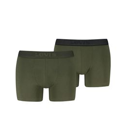 Levi's Boxershorts LEVI'S "LEVIS MEN TWILL WB BOXER BRIEF 2P", Herren, Gr. XL, khaki, Single Jersey, Obermaterial: 95% Baumwolle, 5% Elasthan, k&ouml;rpernah, Unterhosen, ohne Eingriff, Stretchbund