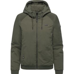 Bomberjacke Ragwear "Chinta Warm YOUMODO", Damen, Gr. XXL (44), olivgr&uuml;n, Obermaterial: 100% Nylon. Innenfutter: 100% Polyester. Wattierung: 100% Polyester, loose fit h&uuml;ftbedeckend, &Auml;rmel ohne &Auml;rmelschlitz Rippb&uuml;ndchen, Jacken Bomberjacke, Warme &Uuml;bergangsjacke mit elastischen B&uuml;ndchen