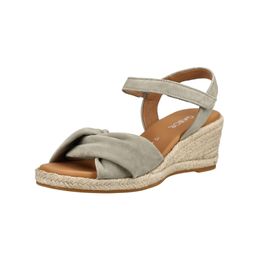 Keilsandalette Gabor COMFORT "Gabor Comfort Sandalen Leder", Damen, Gr. 38, beige, Leder, Schuhe
