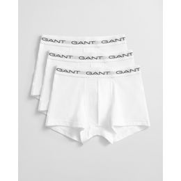 Trunk Gant "3-PACK", Damen, Gr. L, 3 Stk., wei&szlig;, Webqualit&auml;t, Obermaterial: 95% Baumwolle, 5% Elasthan, unifarben, k&ouml;rpernah, Unterhosen Trunk, Regular fit mit elastischem Bund