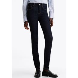 Skinny-fit-Jeans Tommy Hilfiger "HERITAGE COMO SKINNY RW", Damen, Gr. 31, L&auml;nge 32, blau (nos rinse), Denim/Jeans, Obermaterial: 95% Baumwolle, 4% Elastomultiester, 1% Elasthan, unifarben, figurbetont lang, Jeans Skinny-fit-Jeans, mit Tommy Hilfiger Logo-Badge, 5-Pocket-Stil