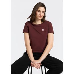 T-Shirt BOSS Orange "Elove Premium Damenmode", Damen, Gr. M (38), schwarz braun 204, Single Jersey, Obermaterial: 100% Baumwolle, bedruckt, unifarben, k&ouml;rpernah normal, Rundhals, abgesteppte Kante, Shirts T-Shirt, aus Baumwolle, Rundhals