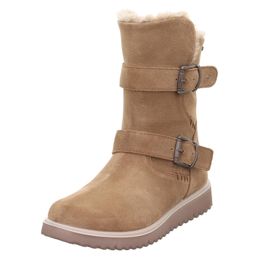 Winterstiefel Superfit "LORA WMS: Mittel", M&auml;dchen, Gr. 35, beige, Veloursleder, unifarben, Schuhe Winterstiefel, Snowboots mit wasserdichter GORE-TEX, Gr&ouml;&szlig;enschablone zum Download