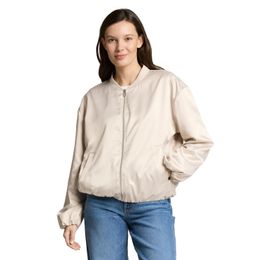 Blouson Tom Tailor, Damen, Gr. L, sand stone beige, Web, Obermaterial: 96% Polyester, 4% Elasthan. Futter: 100% Polyester, unifarben, regular fit normal, elastischer Bund, Jacken Blouson, mit Bomberkragen