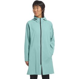 Trenchcoat Jack Wolfskin "WELLSEE COAT W", Damen, Gr. L (42/44), gr&uuml;n (soft, jade), Obermaterial: 100% Polyamid. Futter: 100% Polyester, M&auml;ntel Trenchcoat