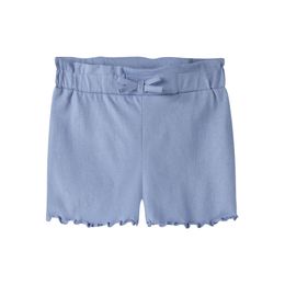 Shorts name it "NMFVIVIA SHORTS NOOS", Jungen, Gr. 104, N-Gr, lila impression, Sweatware, Obermaterial: 100% Baumwolle, unifarben, kurz, Hosen Shorts, Baumwolle, elastischer Bund, gewellter Saum