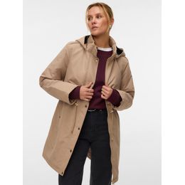 V&eacute;ro Moda Kurzmantel VERO MODA "VMGAIL MAYA COAT BOO", Damen, Gr. L, silber mink, Web, Obermaterial: 100% Polyester, unifarben, regular fit, M&auml;ntel Kurzmantel