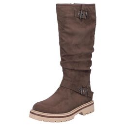 Stiefel Rieker, Damen, Gr. 43, Normalschaft, braun, Velourslederimitat, unifarben, Schuhe Stiefel, mit slouchy Schaft und verstellbarer Schnalle