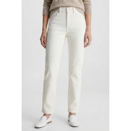 Mom-Jeans Calvin Klein Jeans "MOM JEAN", Damen, Gr. 29, L&auml;nge 30, chalk wei&szlig;, Web, Obermaterial: 98% Baumwolle, 2% Elasthan, unifarben, gerade, unten schmal normal, Jeans, Regular fit mit schmaler Beinform