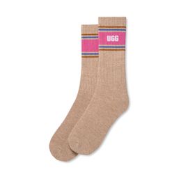 UGG Australia Socken UGG "JEDLYN VARSITY CREW", Damen, sand, flieder, Materialmix, mehrfarbig, Socken Socken, Str&uuml;mpfe mit UGG-Markenlogo am B&uuml;ndchen
