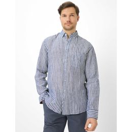 Leinenhemd Brax "Style DANIEL", Herren, Gr. S, Normalgr&ouml;&szlig;en, dunkelblau, Web, 100% Leinen, Hemden