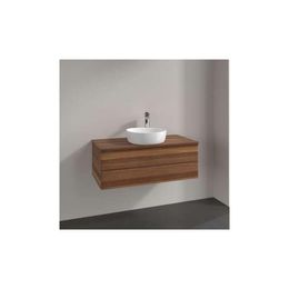 Villeroy & Boch Villeroy und Boch Antao Waschtisch-Unterschrank L20052HM mit Beleuchtung, 2 Ausz&uuml;ge, 1000 x 360 x 500 mm, Front ohne Struktur, Warm Walnut / Warm Walnut