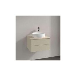 Villeroy & Boch Villeroy und Boch Antao Waschtisch-Unterschrank L18153HJ mit Beleuchtung, 2 Ausz&uuml;ge, 600 x 360 x 500 mm, Front mit Struktur, Silk Grey Matt Lacquer / Botticino