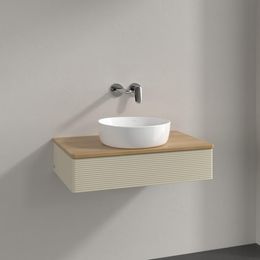 Villeroy & Boch Villeroy und Boch Antao Waschtisch-Unterschrank K08111HJ 80x19x50cm, Waschbeckenplattenfarbe honey oak, silk grey matt lacquer