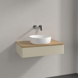 Villeroy & Boch Villeroy und Boch Antao Waschtisch-Unterschrank K08011HJ 80x19x50cm, Waschbeckenplattenfarbe honey oak, silk grey matt lacquer