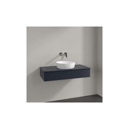 Villeroy & Boch Villeroy und Boch Antao Waschtisch-Unterschrank K09150HG 100x19x50cm, Hahnloch, Waschbeckenplattenfarbe Lack, midnight blue matt lacquer