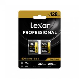 Lexar Professional SDXC Gold 128GB 1800x UHS-II V60 2er-Pack