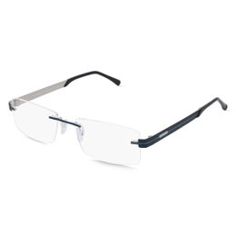 Fielmann COMFORT 033 TR Brille Herren | Fassung: Randlos, Quadratisch, Blau Silber