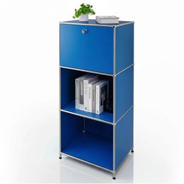 Floordirekt Standregal Concept Epure Mk-107, Blau, Metall, 50x121x40 cm, stehend, Wohnzimmer, Regale, B&uuml;cherregale