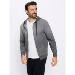 Marco Donati Herren Sweatjacke mit K&auml;nguru-Taschen, anthrazit, Gr&ouml;&szlig;e 44/46