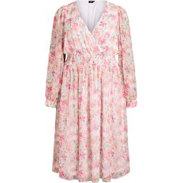 ZIZZI Kleid 'Mkathy' Damen Gr&ouml;&szlig;e 54/56 elfenbein / oliv / lachs / magenta