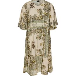 Zizzi Kleid 'Mestea' Damen Gr&ouml;&szlig;e 62/64 beige / creme / schoko / oliv
