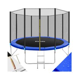 TecTake&reg; Trampolin, &Oslash; 396 cm, GS zertifiziert, Randabdeckung, inklusive Einstiegsleiter