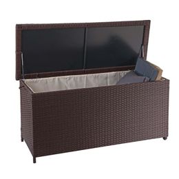 Poly-Rattan Kissenbox MCW-D88, Gartentruhe Auflagenbox Truhe ~ Premium braun, 63x135x52cm 320l