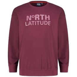Gro&szlig;e Gr&ouml;&szlig;en North Sweatshirt mit Label-Print Farbe dunkelrot Gr&ouml;&szlig;e: 4XL
