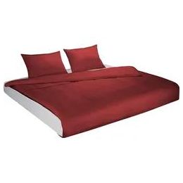 Bettw&auml;sche Fleuresse "Colours in 135x200, 155x220 oder 200x200 cm", rot (bordeaux), B/L: 200cm x 220cm, 1 Stk., 2 Stk., Mako-Satin, B/L: 80cm x 80cm, 3 Stk., Mako-Satin, Obermaterial: 100% Baumwolle, Bettw&auml;sche, Bettw&auml;sche, Bettw&auml;sche aus 100% Baumwolle, uni, mit Rei&szlig;verschluss