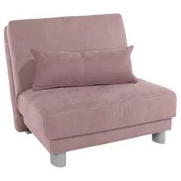 Schlafsofa Home Affaire "Gina", rosa (flamingo), B:80cm H:86cm T:195cm, Sofas, Schlafsofa, mit einem Handgriff vom Sofa zum Bett