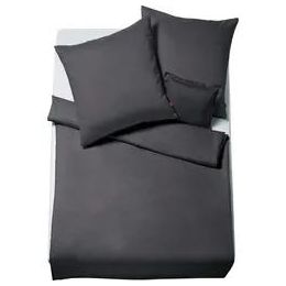 Bettw&auml;sche Fleuresse "Lech 3089", grau (anthrazit), B/L: 135cm x 200cm, 1 Stk., 1 Stk., Flanell, B/L: 80cm x 80cm, 2 Stk., Flanell, Obermaterial: 100% Baumwolle, Bettw&auml;sche, Bettw&auml;sche, Edelflanell, Baumwolle, in Gr. 135x200, 155x220, 200x200cm