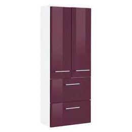 Midischrank Welltime "Venedig", lila (aubergine, wei&szlig;), B:50cm H:130cm T:27cm, Schr&auml;nke, Midischrank