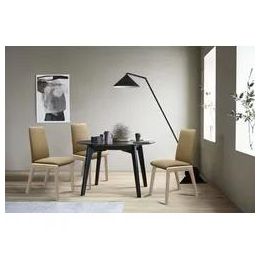 Polsterstuhl stressless "Laurel", beige (sand paloma, eiche natur), B:57cm H:92cm T:59cm, Leder PALOMA: PALOMA ist ein durchgef&auml;rbtes Semianilin-M&ouml;belleder mit nat&uuml;rlicher Narbung., St&uuml;hle, Polsterstuhl, Low Back, Gr&ouml;&szlig;e L, mit abgerundeten Beinen in Eiche natur