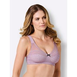 w&auml;schepur w&auml;schepur Damen Entlastungs-BH ohne B&uuml;gel mit Druck, mauve-schwarz-bedruckt, Gr&ouml;&szlig;e 95B