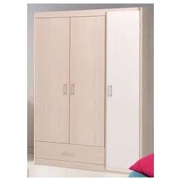 Kleiderschrank Parisot "Charly", wei&szlig; (akaziefarben, wei&szlig;), B:112cm H:179cm T:52cm, Schr&auml;nke, Kleiderschrank