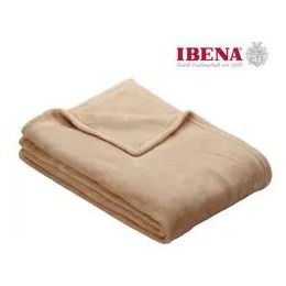 Wohndecke Ibena "Uni Fleecedecke Olbia", beige, B:150cm L:200cm, Polyester, Wohndecken, Wohndecke, einfarbig schick, Kuscheldecke