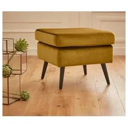 Hocker Home Affaire "Salla", gold, B:58cm H:49cm T:58cm, Samtcord (92% Polyester 8% Polyamid);Struktur (100% Polyester);Struktur Hahnentritt (100% Polyester);Struktur fein (100% POlyester);Samtoptik (100% Polyester);Fellimitat (100%Polyester), Hocker, Fu&szlig;hocker Sitzhocker, Bezug auch in Luxus-Microfaser in Teddyfelloptik