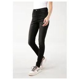5-Pocket-Jeans Kangaroos "SUPER SKINNY HIGH RISE", Damen, Gr. 46, N-Gr, schwarz (schwarz schwarz), Denim/Jeans, Obermaterial: 67% Baumwolle, 21% Polyester, 10% Viskose, 2% Elasthan, Abriebeffekte, Basic, skinny fit kn&ouml;chellang, Jeans 5-Pocket-Jeans, kn&ouml;chellang, mit Used-Optik, hohe Leibh&ouml;he