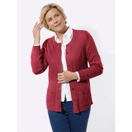 WITT Damen Strickjacke mit Einstrickmuster, kirsche, Gr&ouml;&szlig;e 38