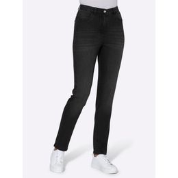 WITT Damen High-waist-Jeans in Karottenform, black denim, Gr&ouml;&szlig;e 24