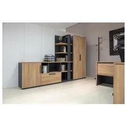 Kommode GAMI "ARCADE", braun (eiche bocage, anthrazit), B:136cm H:76cm T:45cm, Holzwerkstoff, Sideboards, Kommode, 1 Schublade f&uuml;r H&auml;ngeregister, Aktenschrank