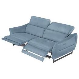 2,5-Sitzer Egoitaliano "Dafne, elegantes Designsofa mit hohem Sitzkomfort", blau (hellblau), B:208cm H:97cm T:108cm, Luxus-Micofaser Lederoptik (100% Polyester) ist ein neues technisches Gewebe mit einem visuellen und taktilen Aspekt, der dem Nubuk sehr nahe kommt, mit innovativen Eigenschaften. Seine au&szlig;erordentliche Weichheit kommt von einem exklusiven Produktionsprozess, der Unreinheiten und Un